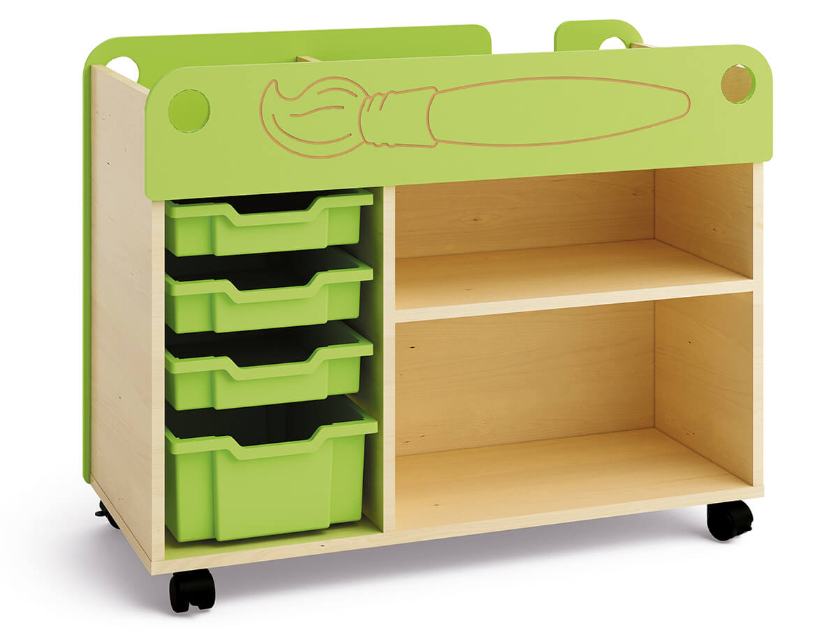 Mobiler Materialwagen für Mal- und Bastelzubehör